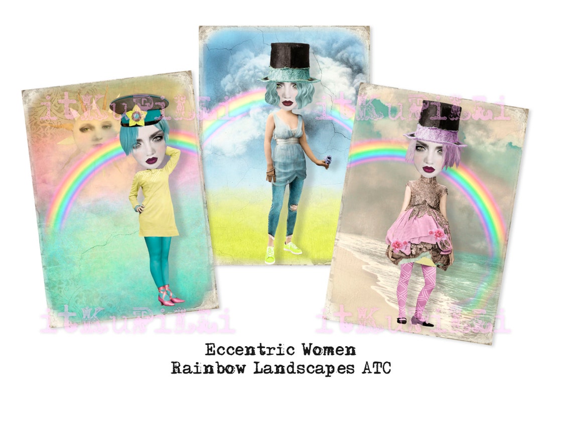 Eccentric Women ATC Sized Characters Digital Collage Sheet - Etsy