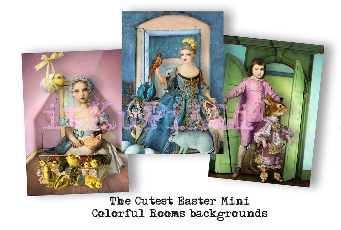Colorful Rooms ATC Backgrounds Digital Collage Sheet Jpg | Etsy