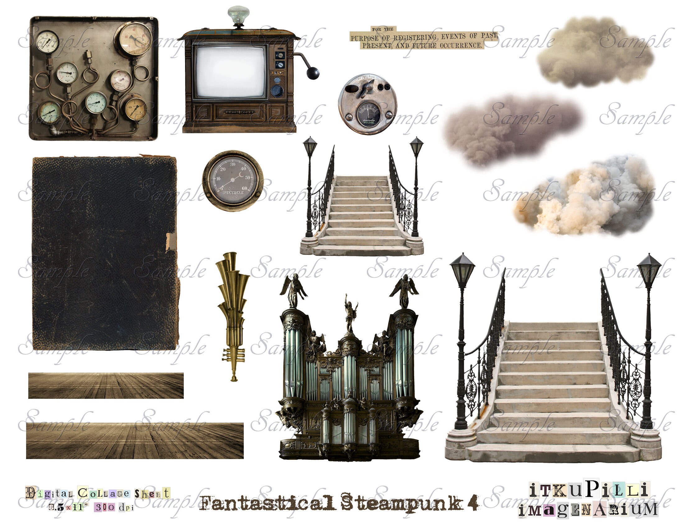Fantastical Steampunk 4 X Digital Collage Sheet Jpg and | Etsy