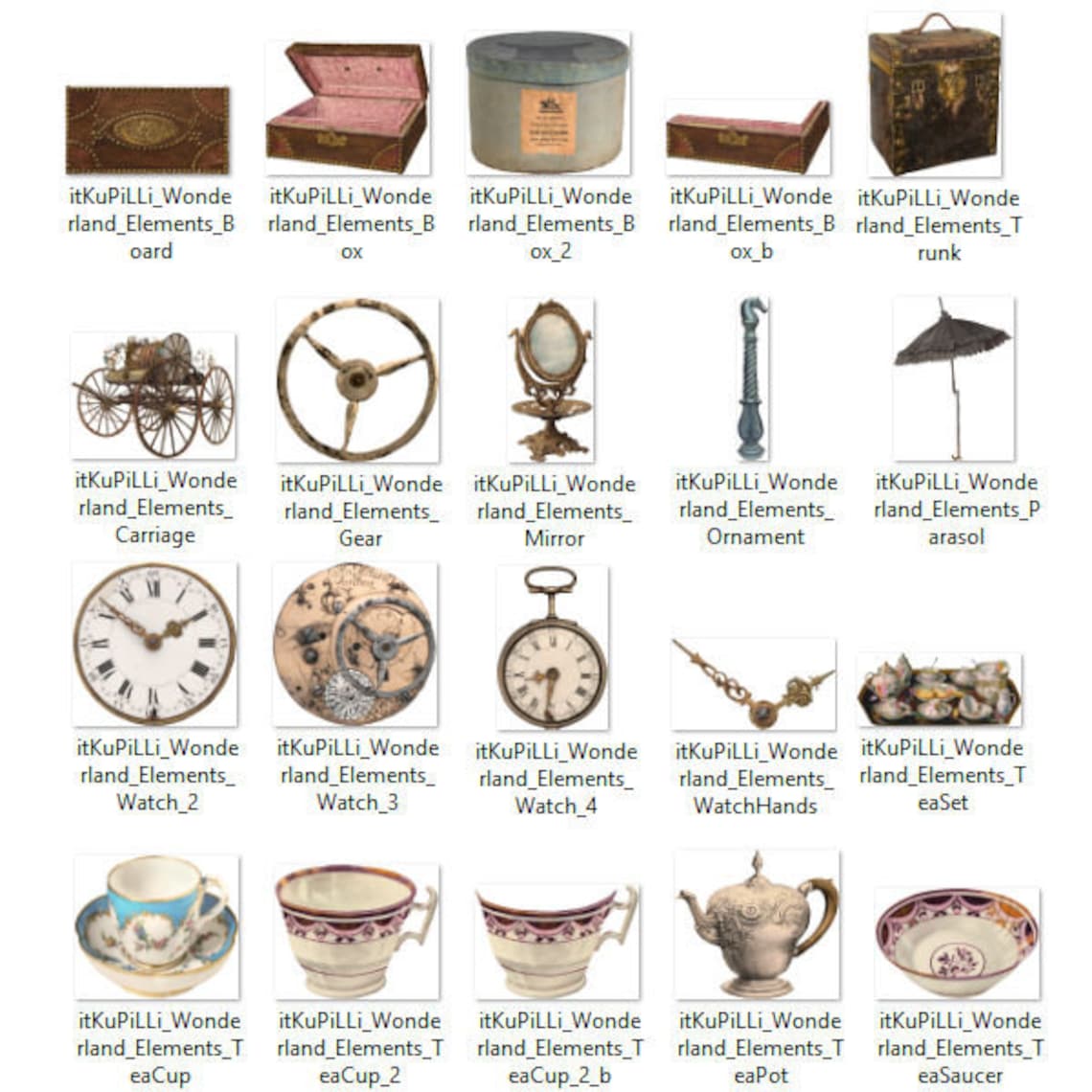 Alice in Wonderland Elements Individual Png Files Plus | Etsy