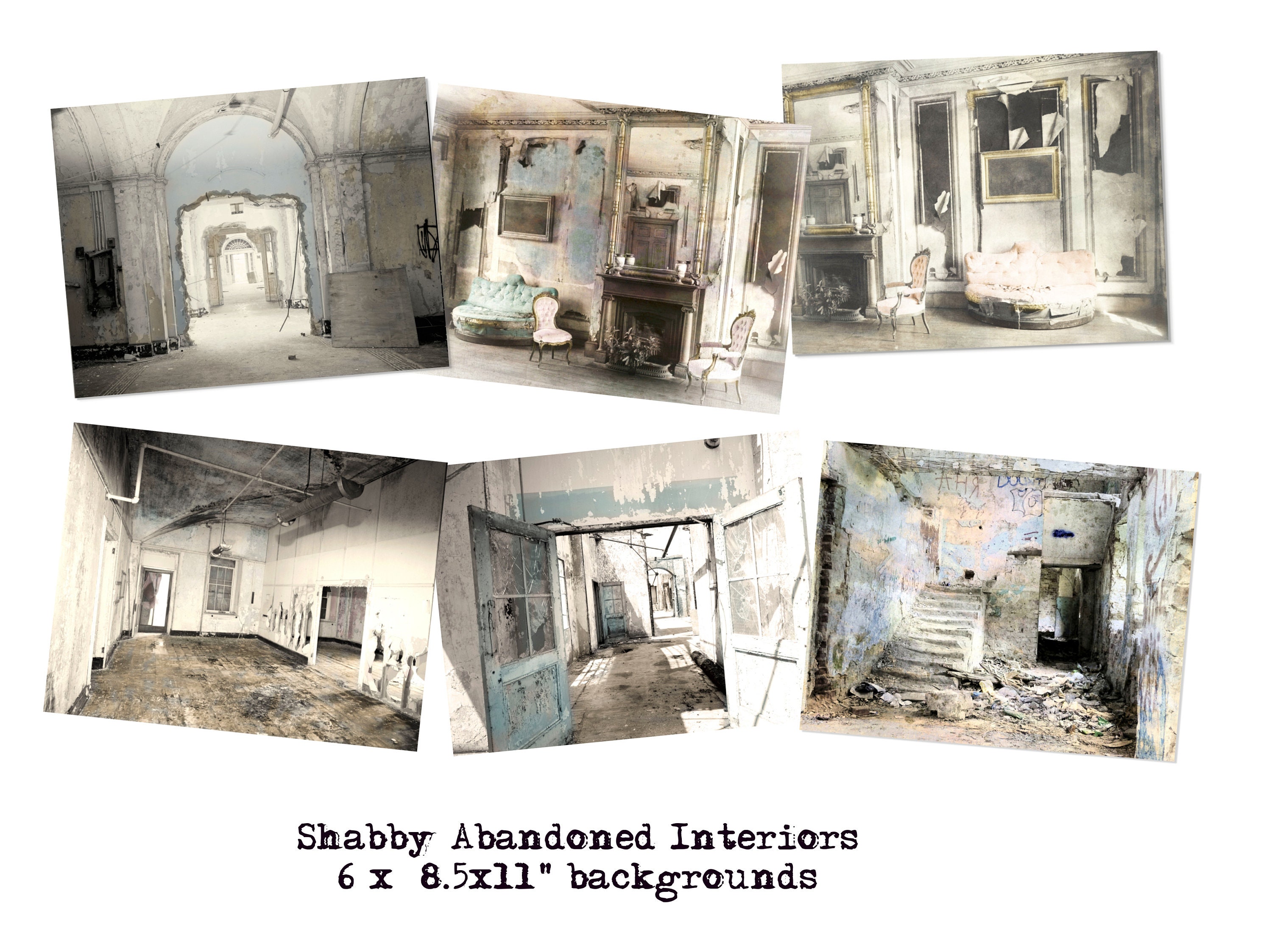 Shabby Abandoned Interiors Vintage Distressed Rooms Large - Etsy
