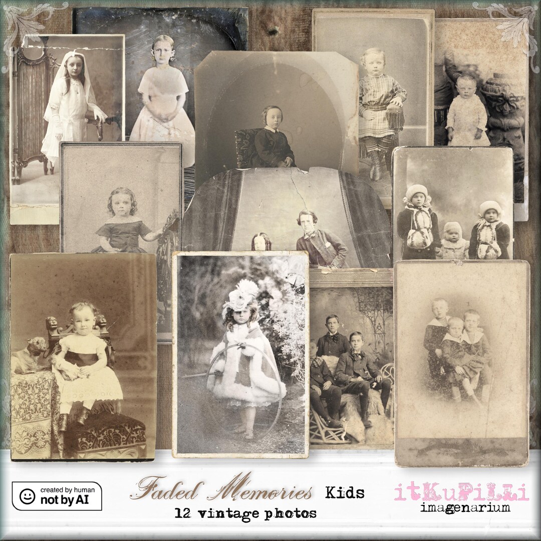 Faded Memories Photos Kids - 12 Large Individual .png Files ...