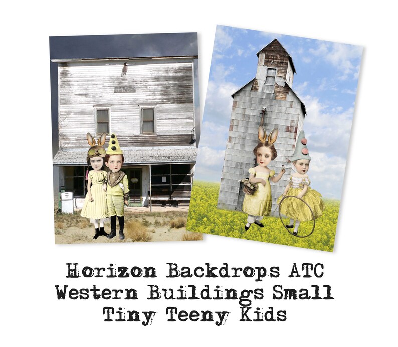 Horizon Backdrops ATC Backgrounds Digital Collage Sheet - Etsy