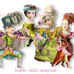 Extravagant Paper Dolls - Bundle 3 X Digital Collage Sheet - Jpg and ...