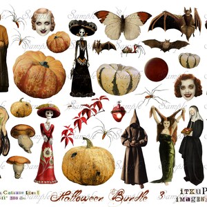 Halloween Bundle 3 X Digital Collage Sheet Jpg and Png | Etsy