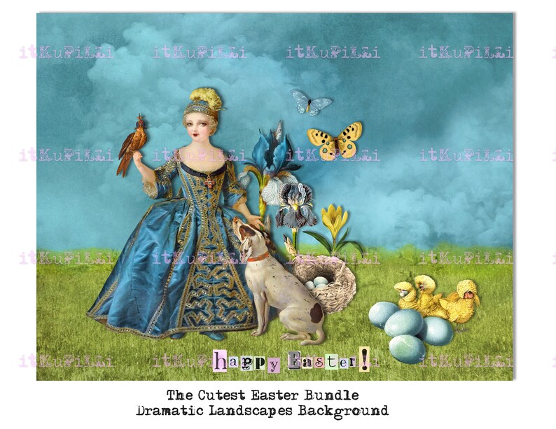 The Cutest Easter Bundle - Spring - 4 X Digital Collage Sheet - Jpg and ...