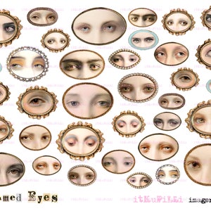 Framed Eyes - Digital Collage Sheet - Jpg and Png - Printable, Instant ...