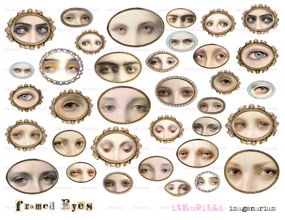 Framed Eyes Digital Collage Sheet Jpg and Png Printable - Etsy UK