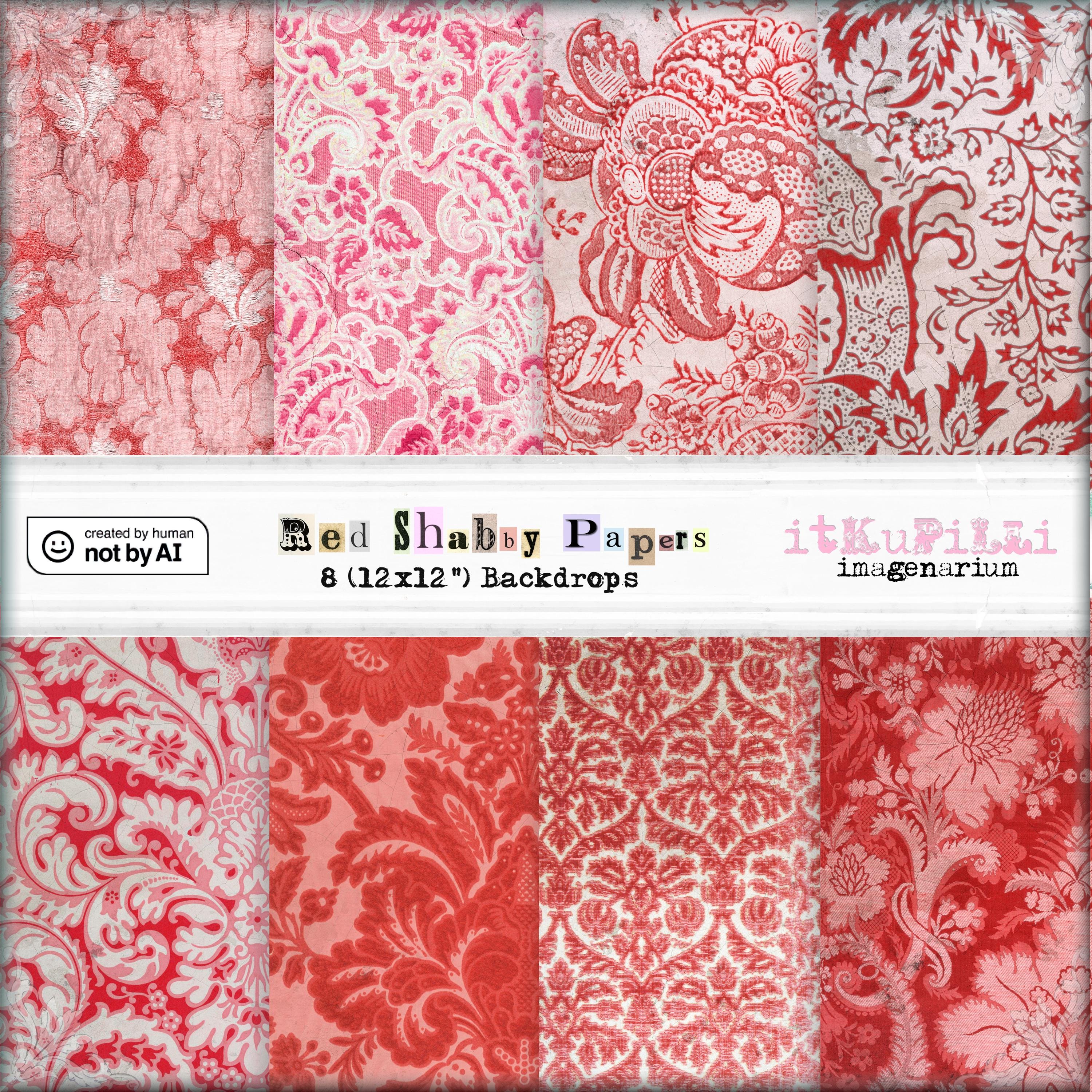 Red Shabby Papers - Backgrounds12
