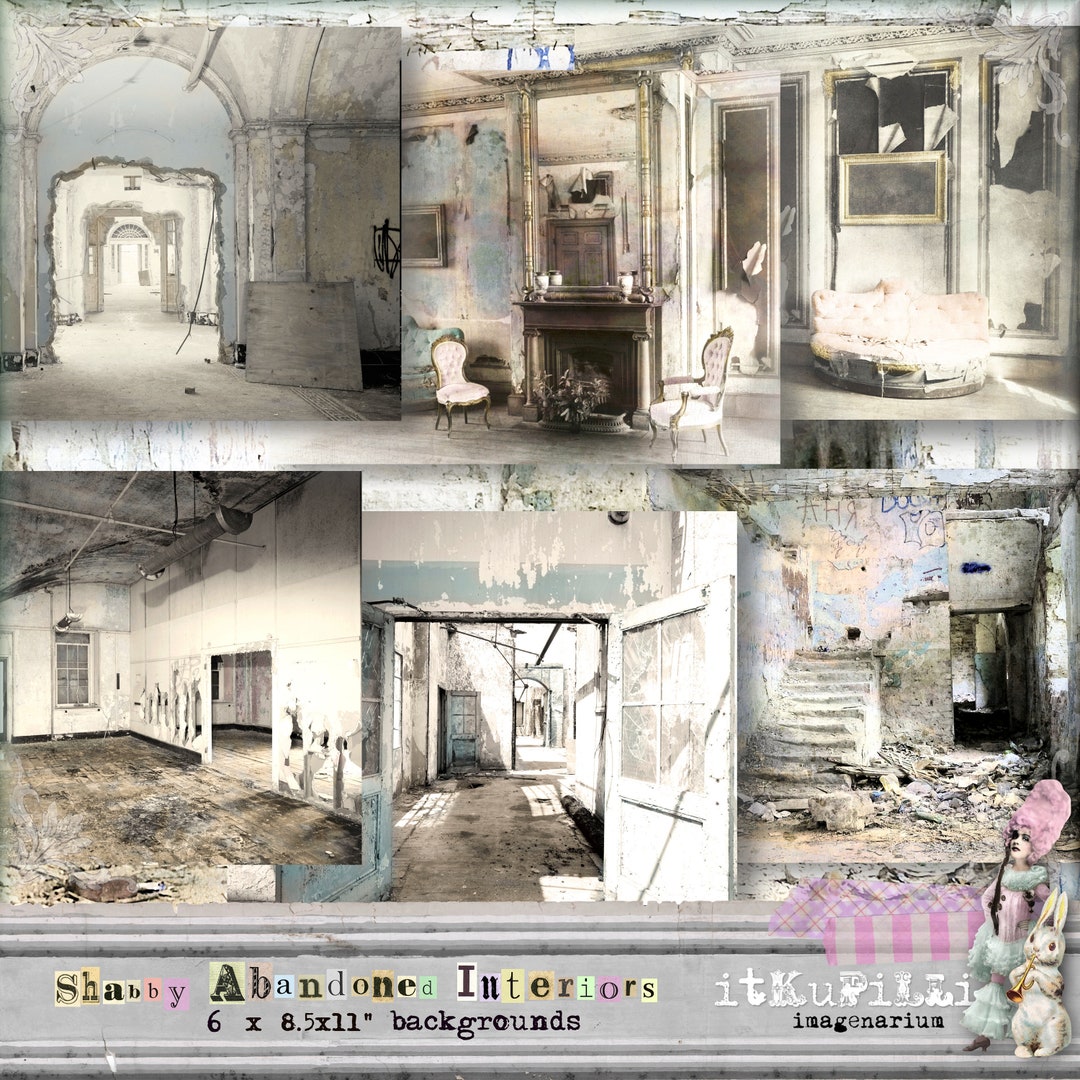 Shabby Abandoned Interiors - Vintage Distressed Rooms - Large ...