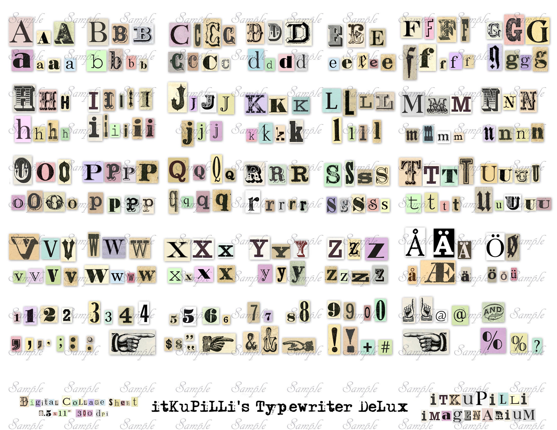 Itkupilli's Typewriter Delux Alpha Letters Jpg Png - Etsy