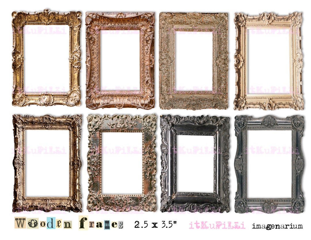 Wooden Frames - Antique - ATC Size - Digital Collage Sheet - Jpg and ...