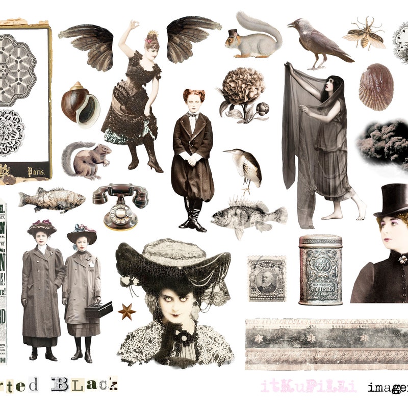 Digital Collage Sheet - Etsy