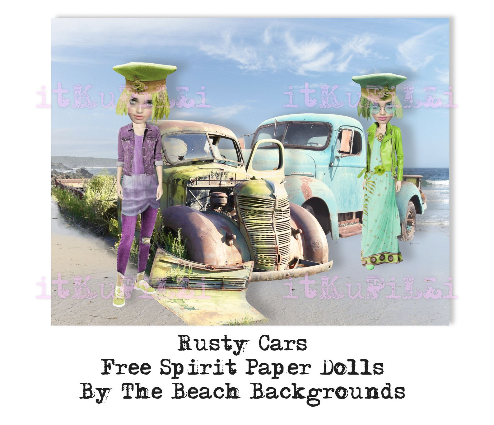 Rusty Cars - 8 Individual 8" Png Files - Plus Jpg Digital Collage ...