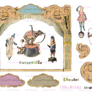 Circus Extravaganza Stage - 4 X Digital Collage Sheet - Jpg and Png ...