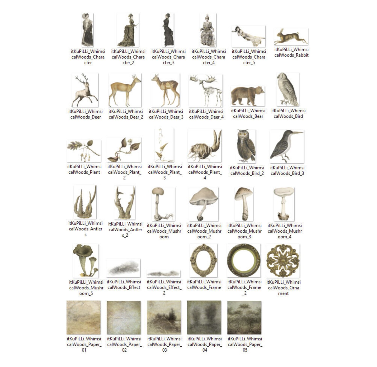 Whimsical Woods Individual Files for Scrapbooking Art - Etsy