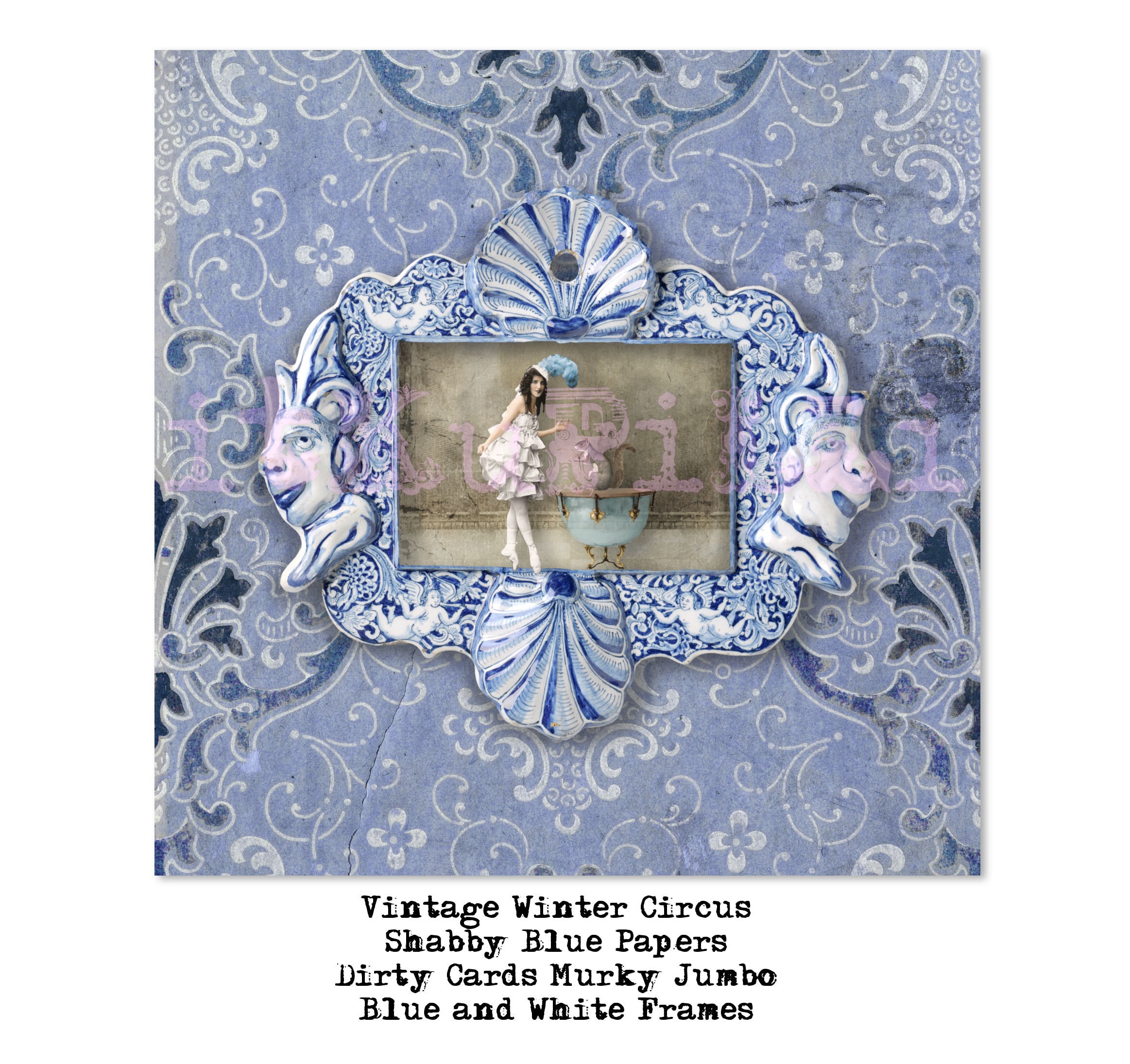 Shabby Blue Papers Backgrounds Large 12 X 12 - Etsy
