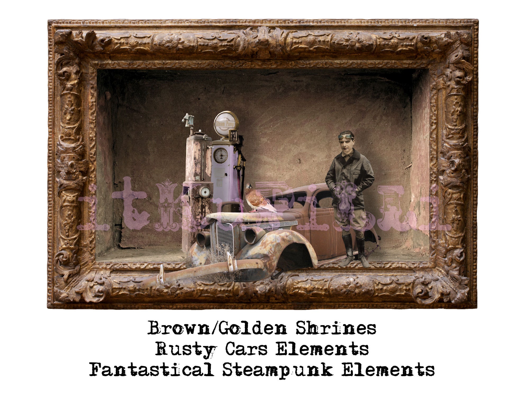 Rusty Cars - Gas Pumps - Digital Collage Sheet - Jpg and Png ...
