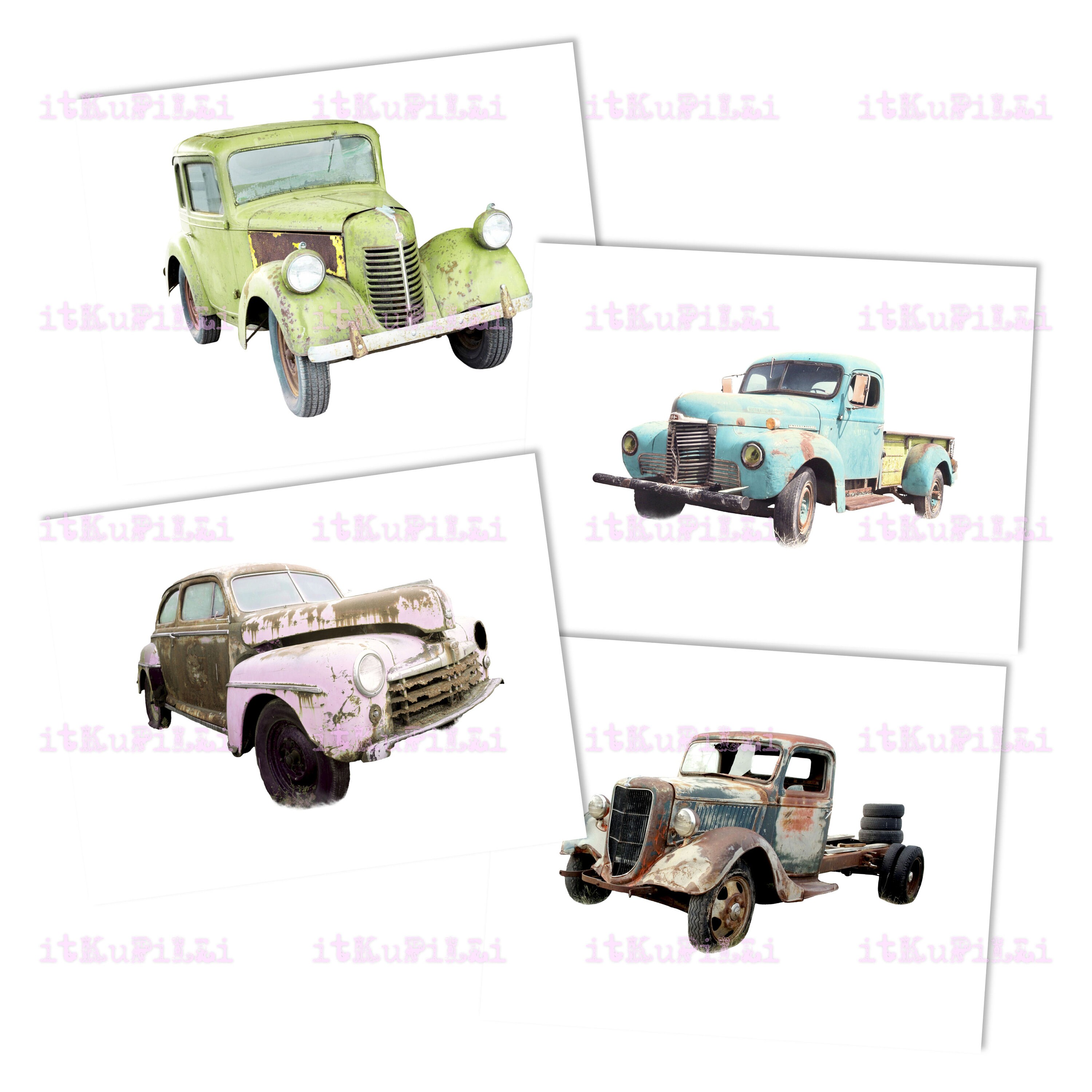 Rusty Cars 8 Individual 8 Png Files Plus Jpg Digital - Etsy