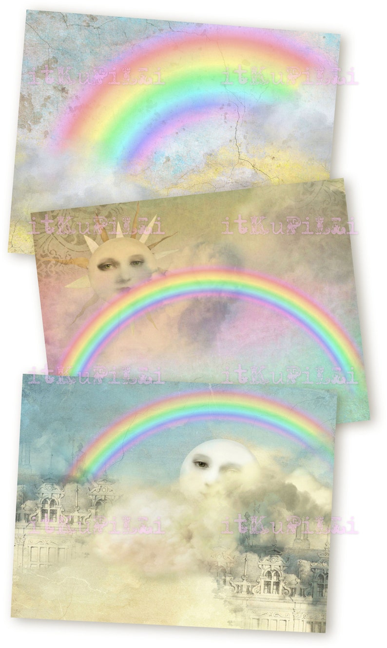 Rainbow Landscapes Large 8.5x11 Backgrounds Digital - Etsy