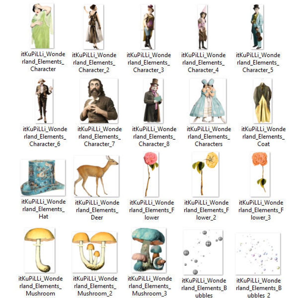 Alice in Wonderland Elements Individual Png Files Plus | Etsy