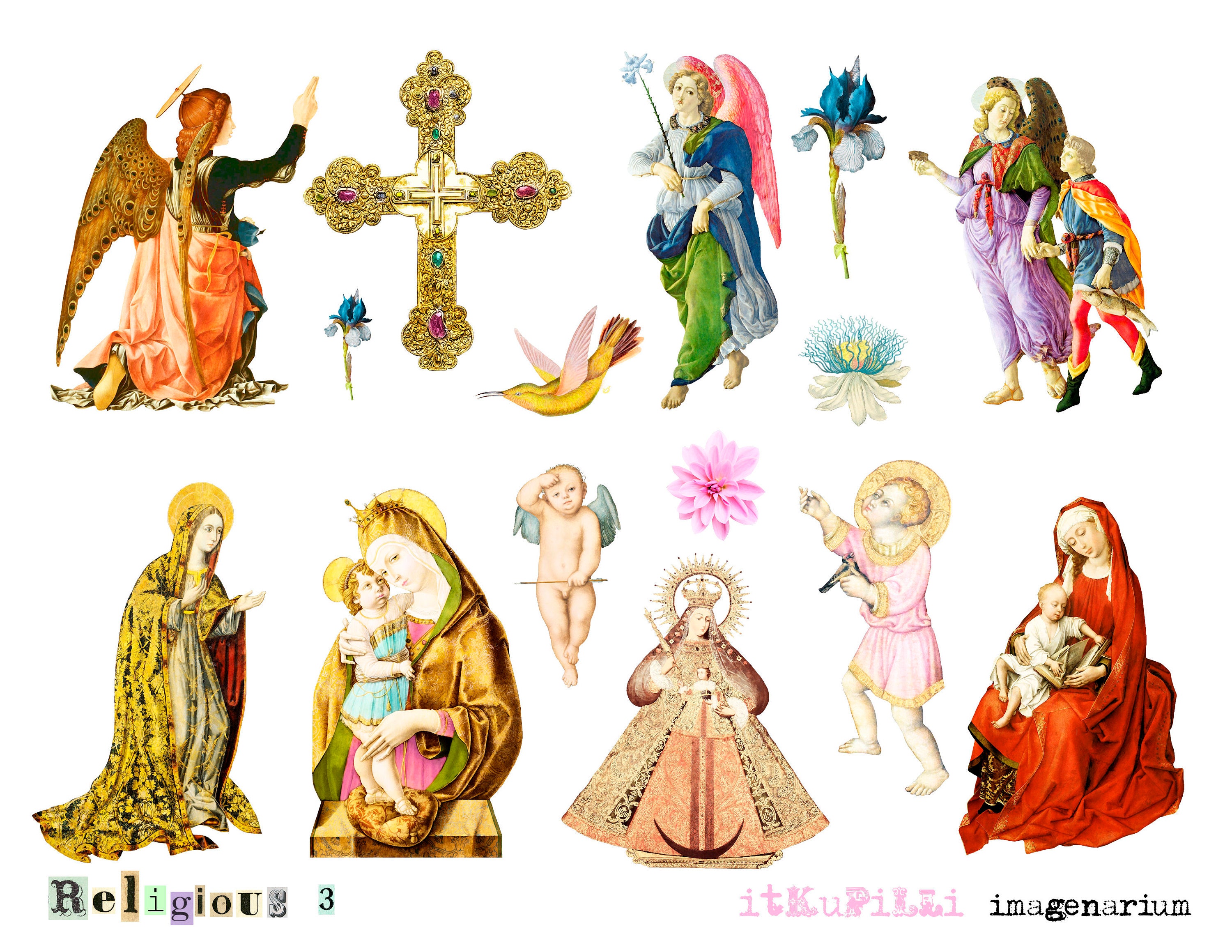 Religious Bundle 3 X Digital Collage Sheet Jpg and Png - Etsy