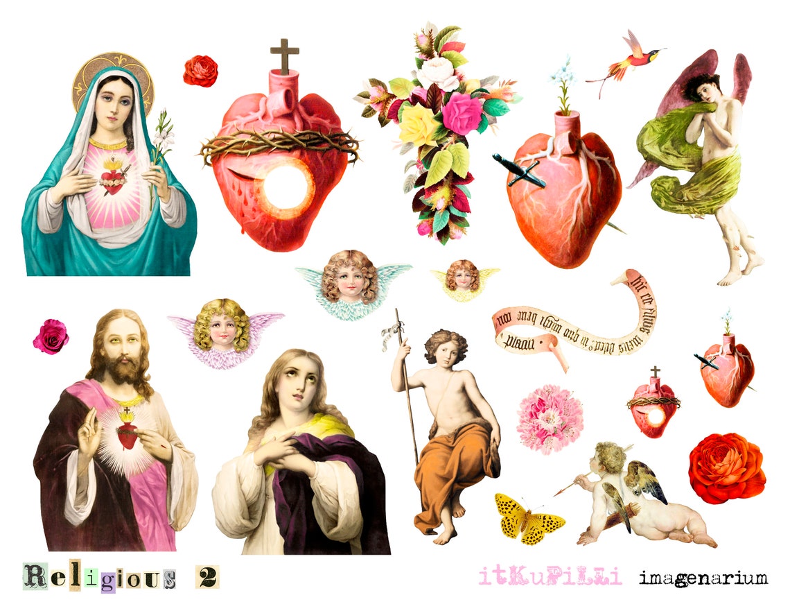 Religious Bundle 3 X Digital Collage Sheet Jpg and Png - Etsy