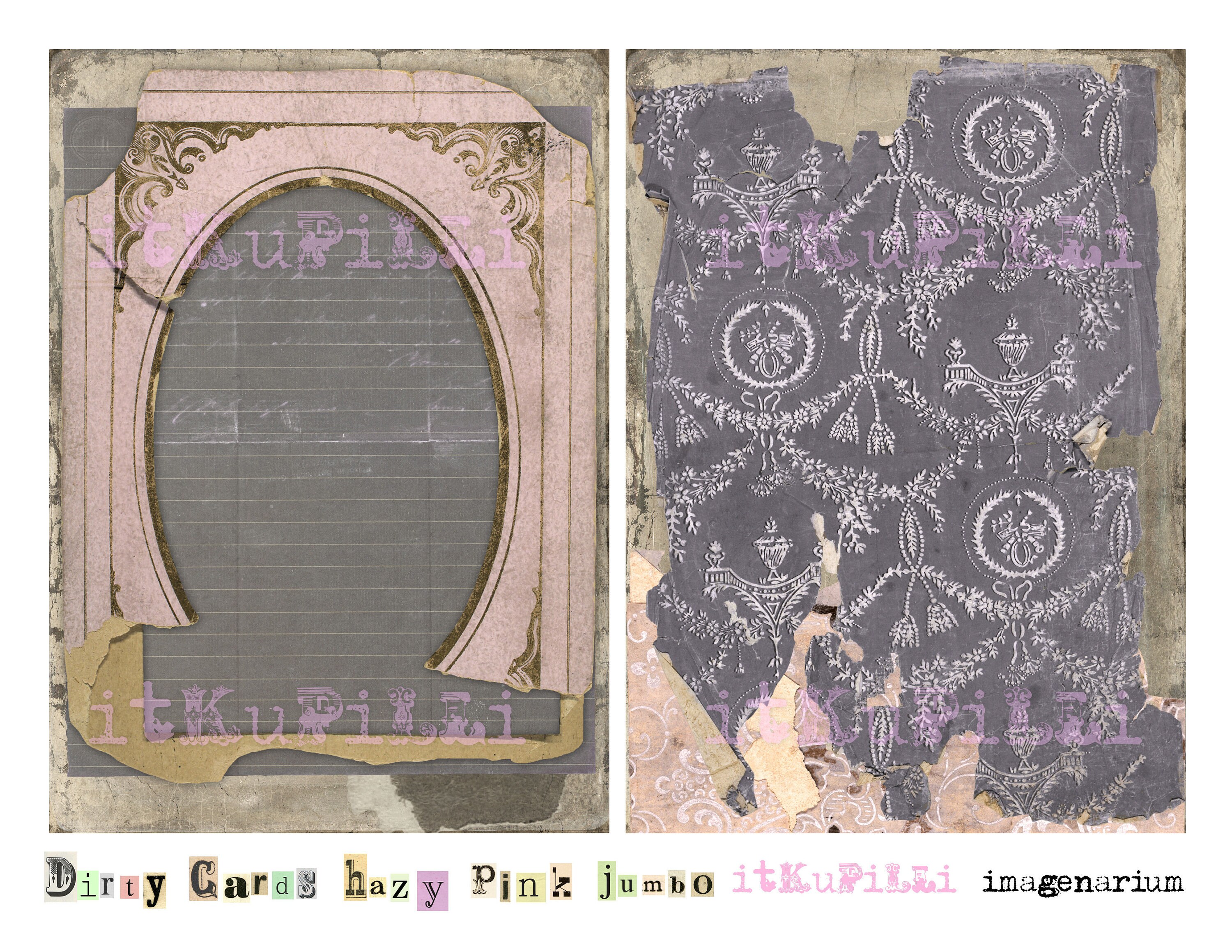 Dirty Cards Hazy Pink Jumbo ATC 5" X 7" Backgrounds - Steampunk ...