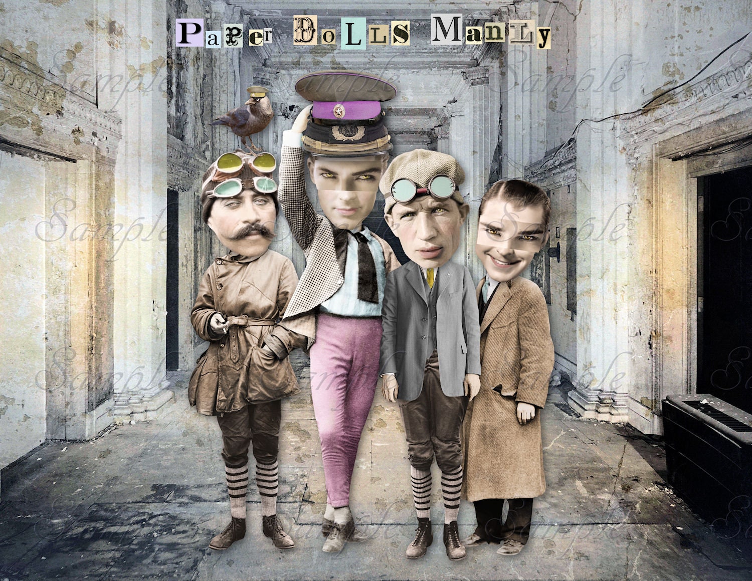 Paper Dolls Manly Bundle 3 X Digital Collage Sheet Jpg and - Etsy