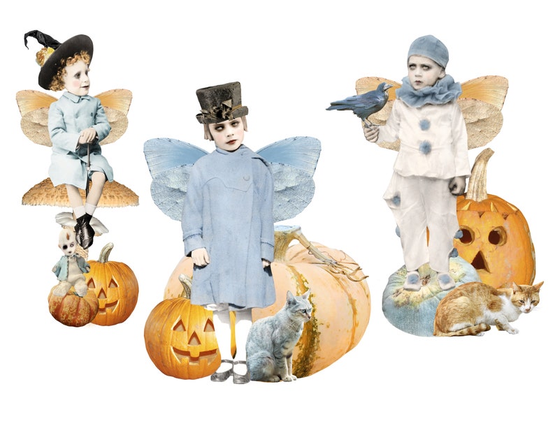 Whimsical Halloween Fairies Characters 6 Individual Large - Etsy