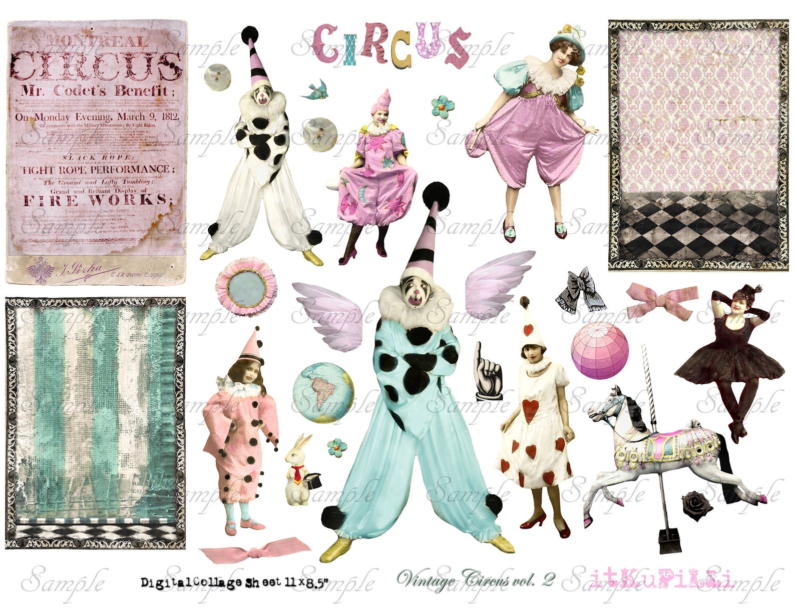 Vintage Circus Vol. 2 Digital Collage Sheet Jpg and Png - Etsy