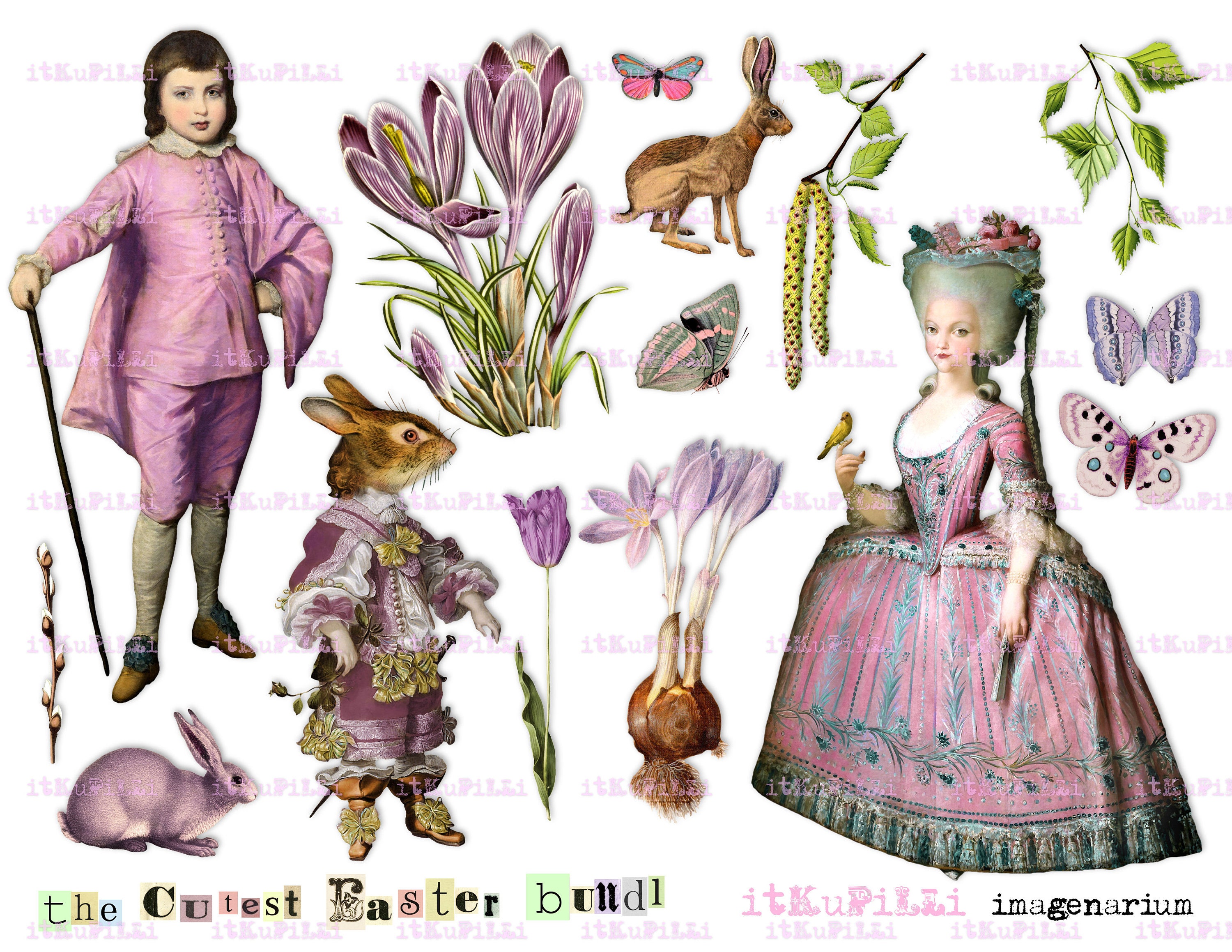 The Cutest Easter Bundle Spring 4 X Digital Collage Sheet | Etsy