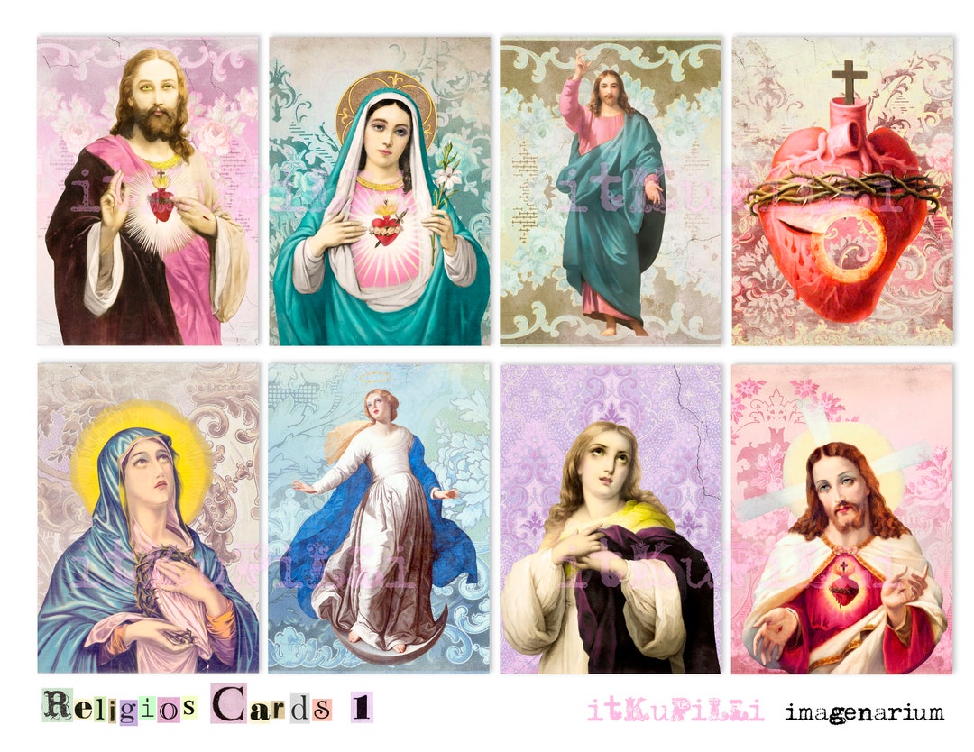Religious Cards 1 - ATC Card - Gift Tags - Digital Collage Sheet - Jpg ...