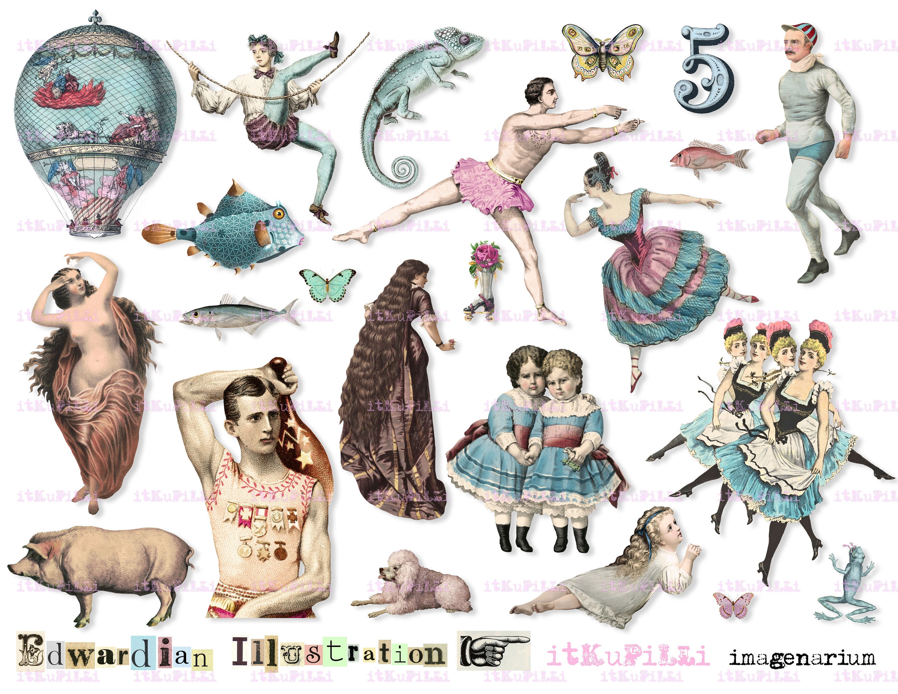 Edwardian Illustration Embellishment Sport Dance ATC - Etsy