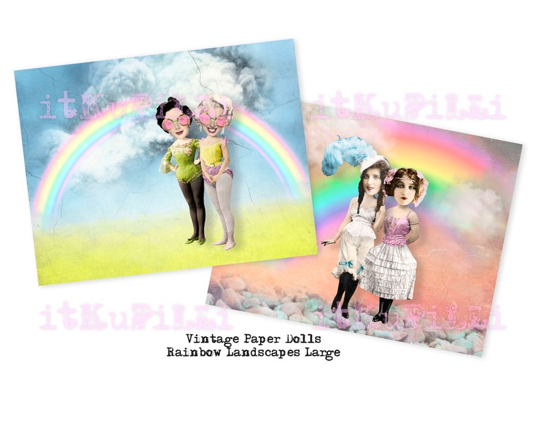 Rainbow Landscapes Large 8.5x11 Backgrounds Digital - Etsy