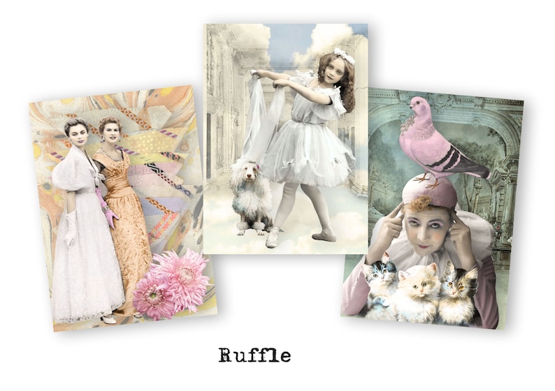 Ruffle Vintage Fun 4 X Digital Collage Sheet Bundle Jpg | Etsy