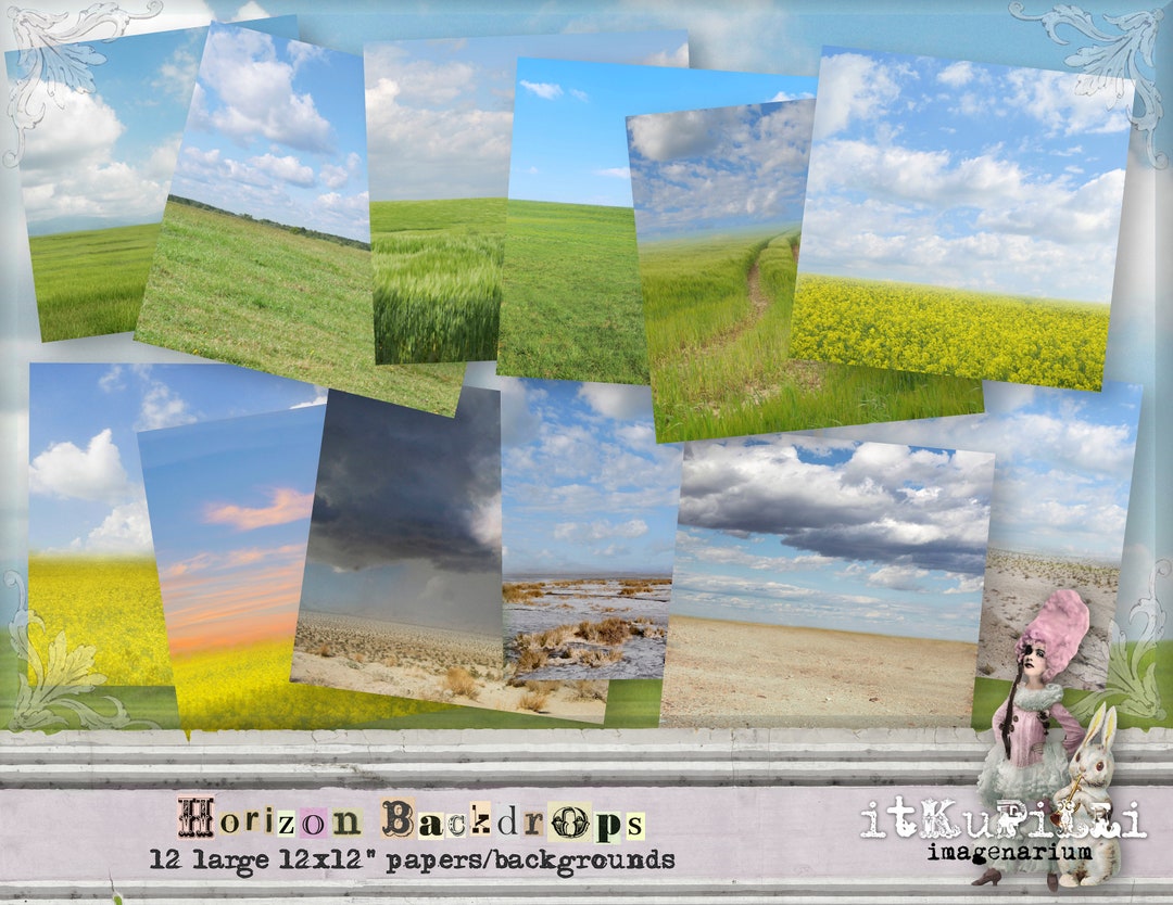 Horizon Backdrops Papers - Backgrounds12" X 12" - Field Meadow Desert ...