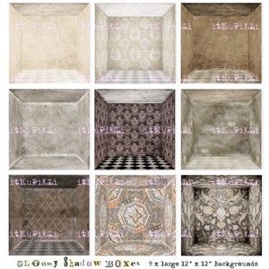 Gloomy Shadow Boxes Papers - Interior Room - Large 12" X 12 ...