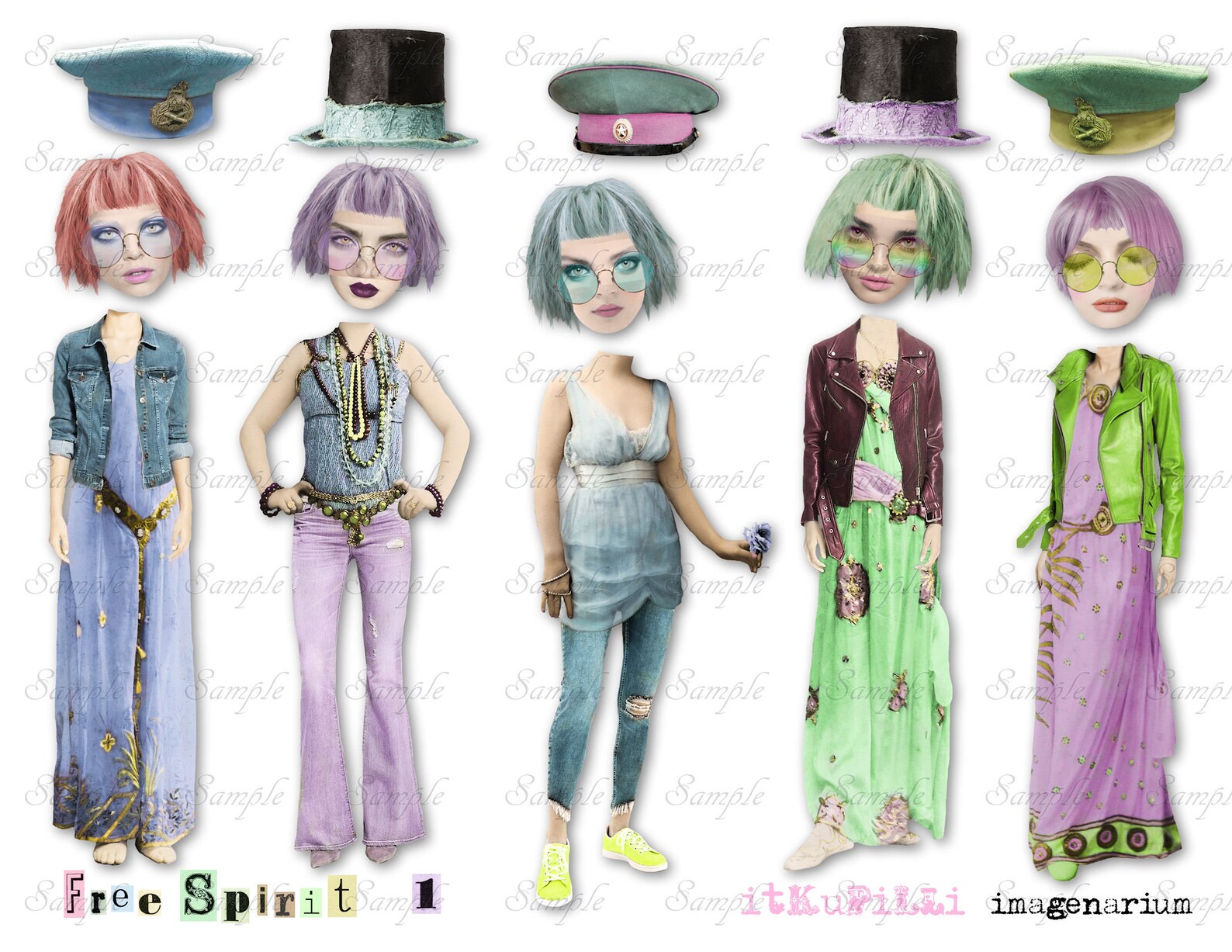 Free Spirit Paper Dolls Bundle 2 X Digital Collage Sheet - Etsy
