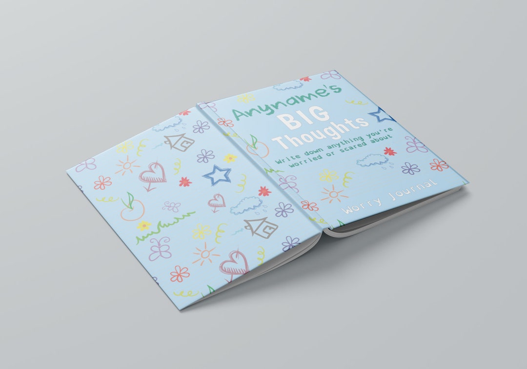 Big Thoughts Worry Journal for Kids - Personalised A5 Hardback Notebook ...