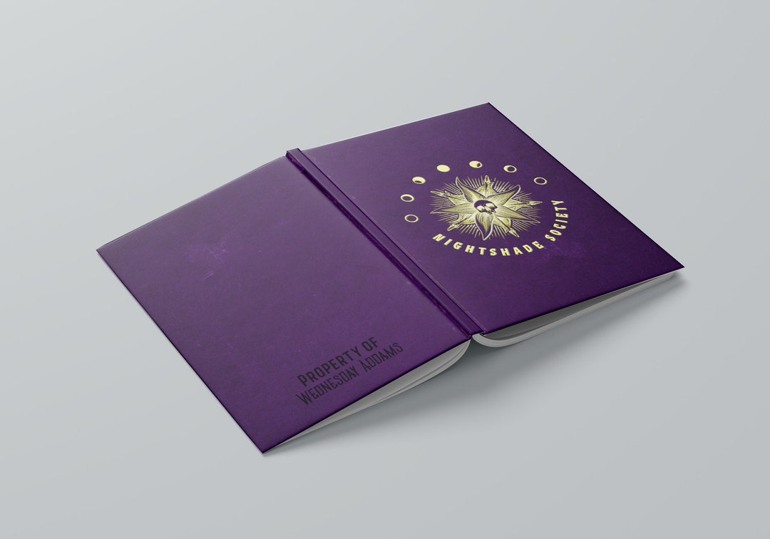 Nightshade Society Wednesday Design A5 Hardback Personalised Notebook ...