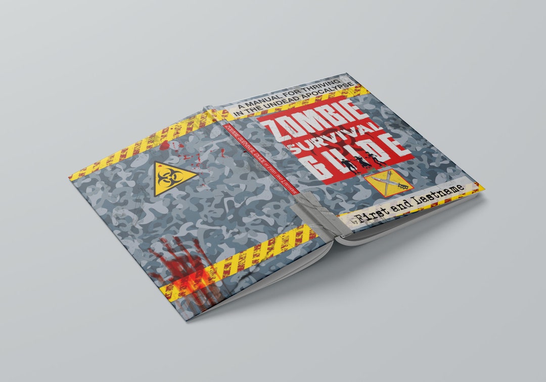 Zombie Apocalypse Survival Guide Personalised Unlined Notebook A4 or A5 ...