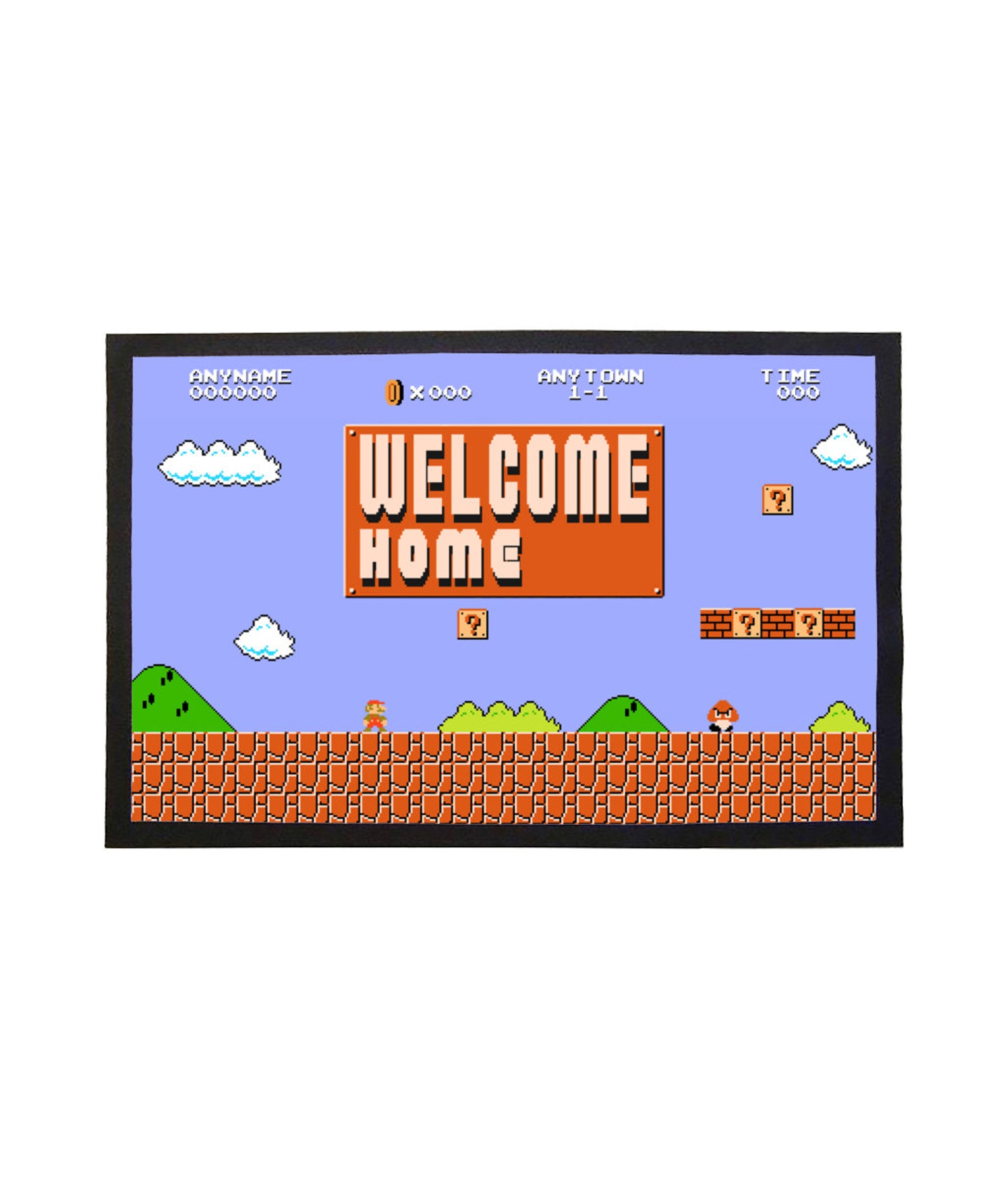 Super Mario Bros Title Start Screen Personalised Doormat - Etsy UK