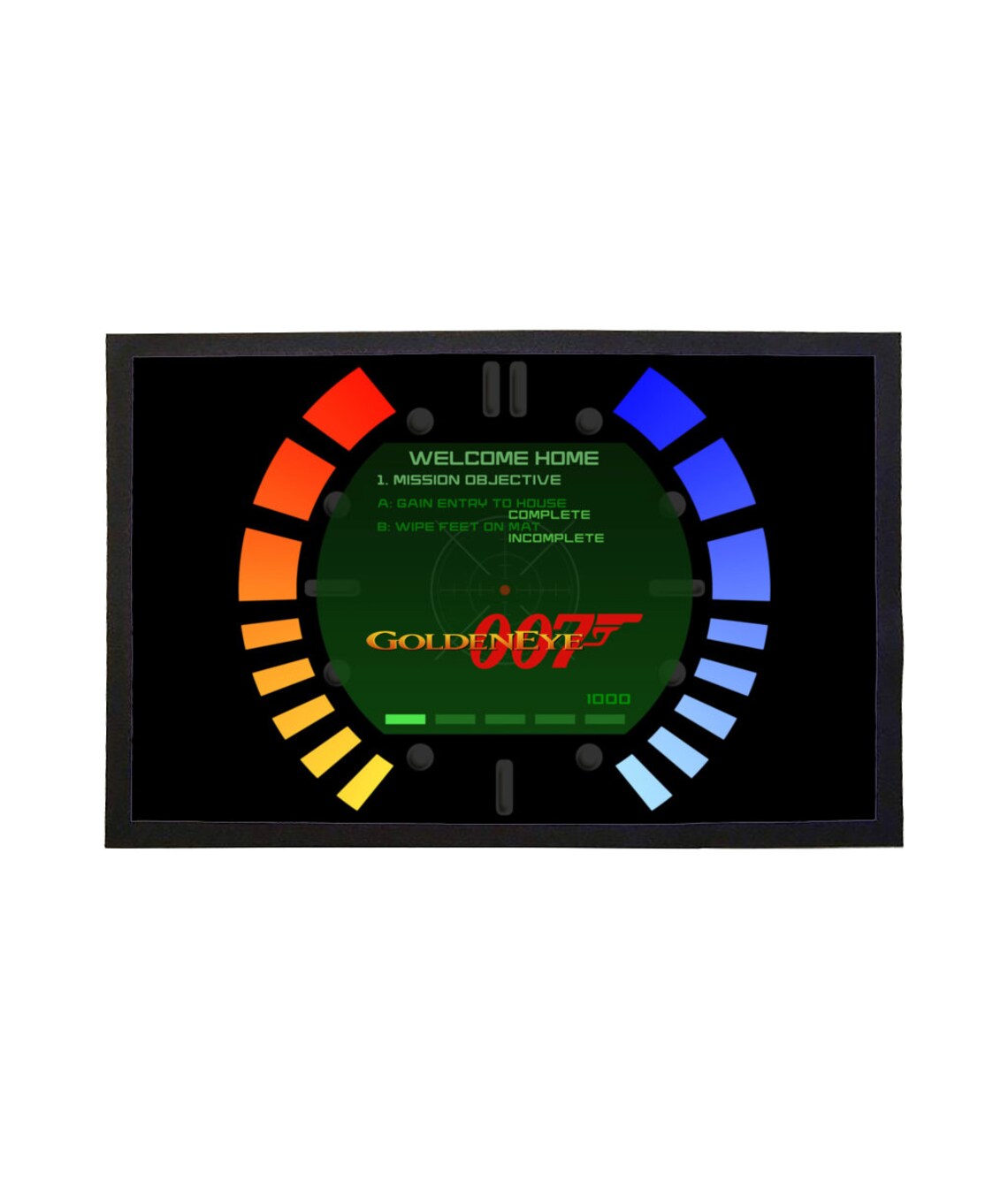 James Bond Goldeneye Pause Screen Watch N64 Design Welcome Mat Gamer ...