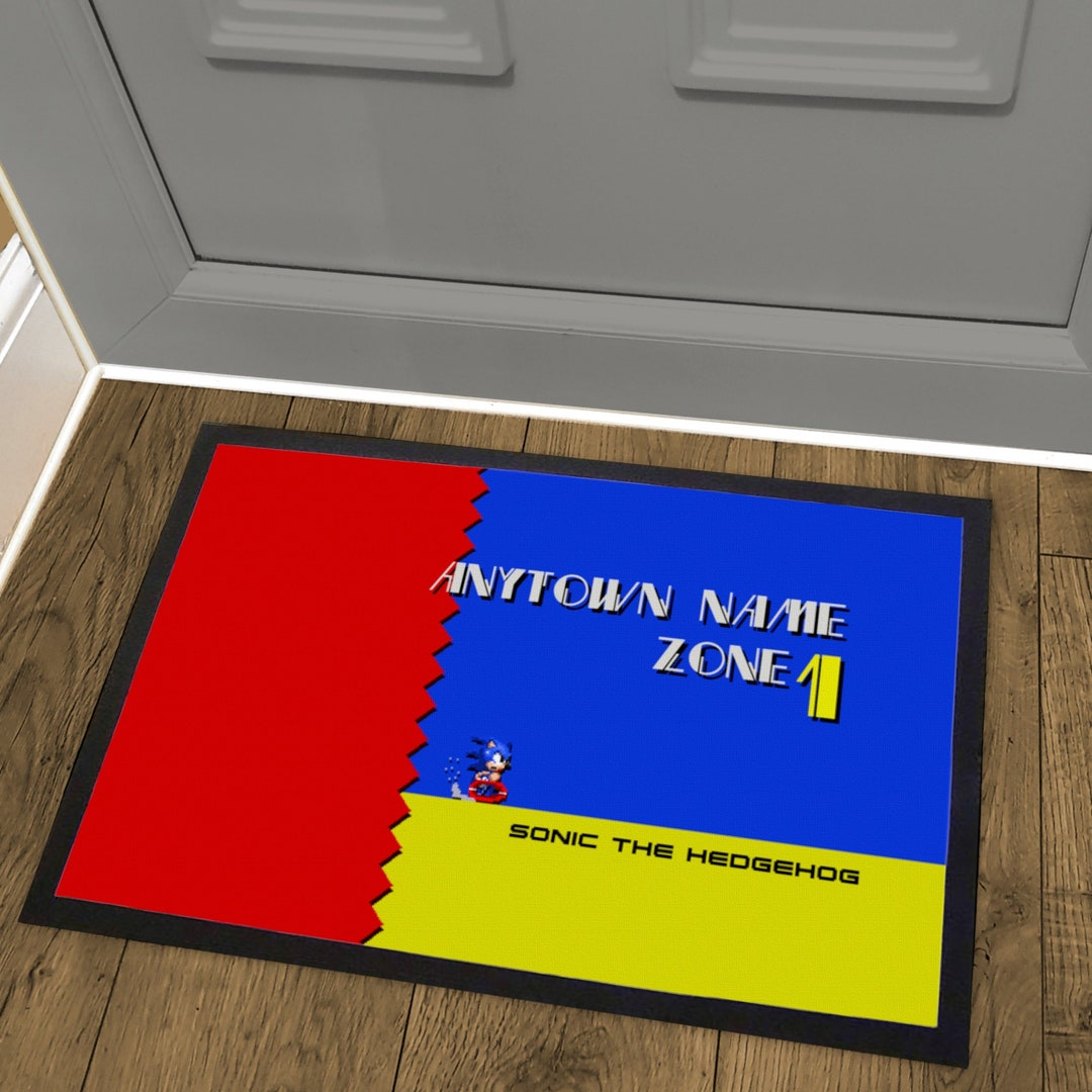 Sonic the Hedgehog Zone Title Screen Personalised Welcome Mat - Etsy UK