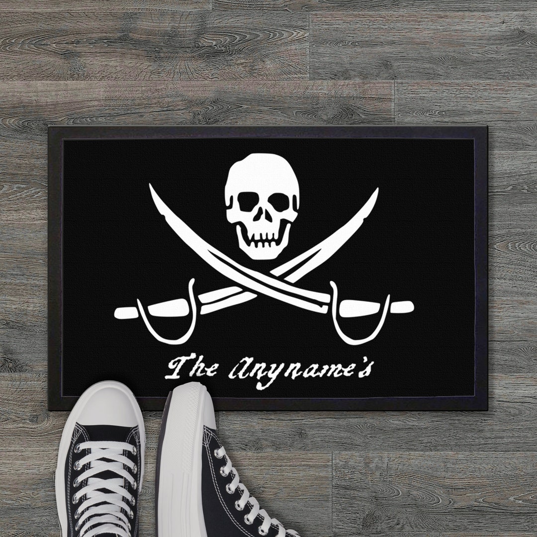 Pirate Flag Calico Jack Jolly Roger Personalised Welcome Door Mat - Etsy UK