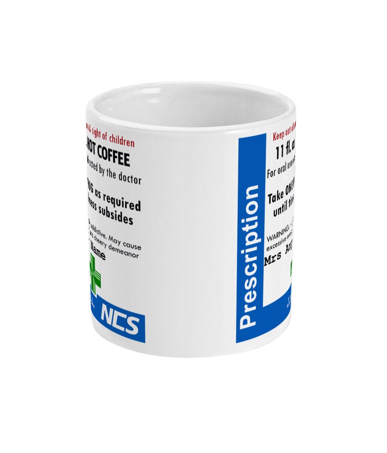National Coffee Service NHS Parody Prescription Coffee Mug / Cup ...