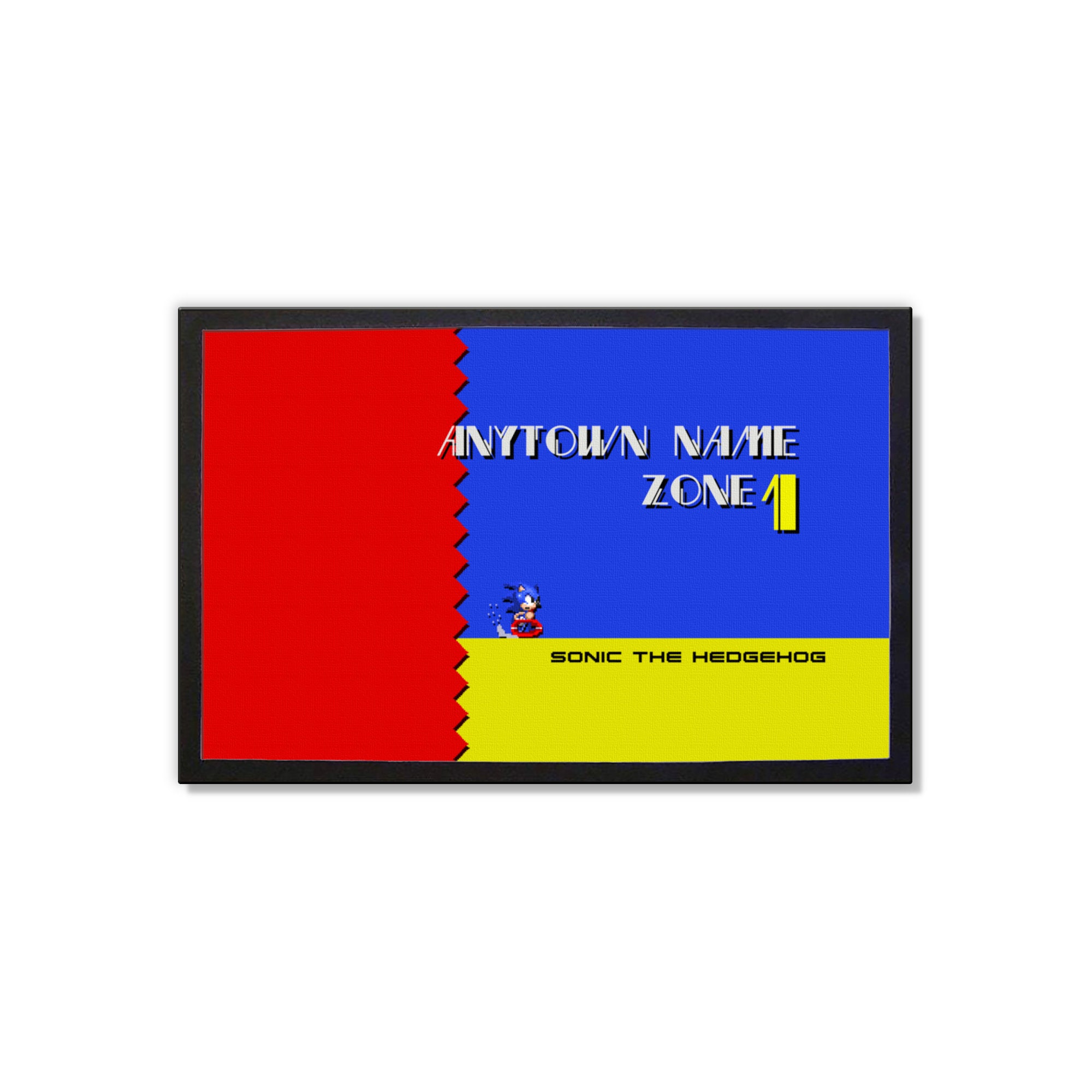 Sonic the Hedgehog Zone Title Screen Personalised Welcome Mat - Etsy UK