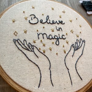 Embroidery PDF Pattern, Believe in Magic, Beginner Embroidery Pattern ...