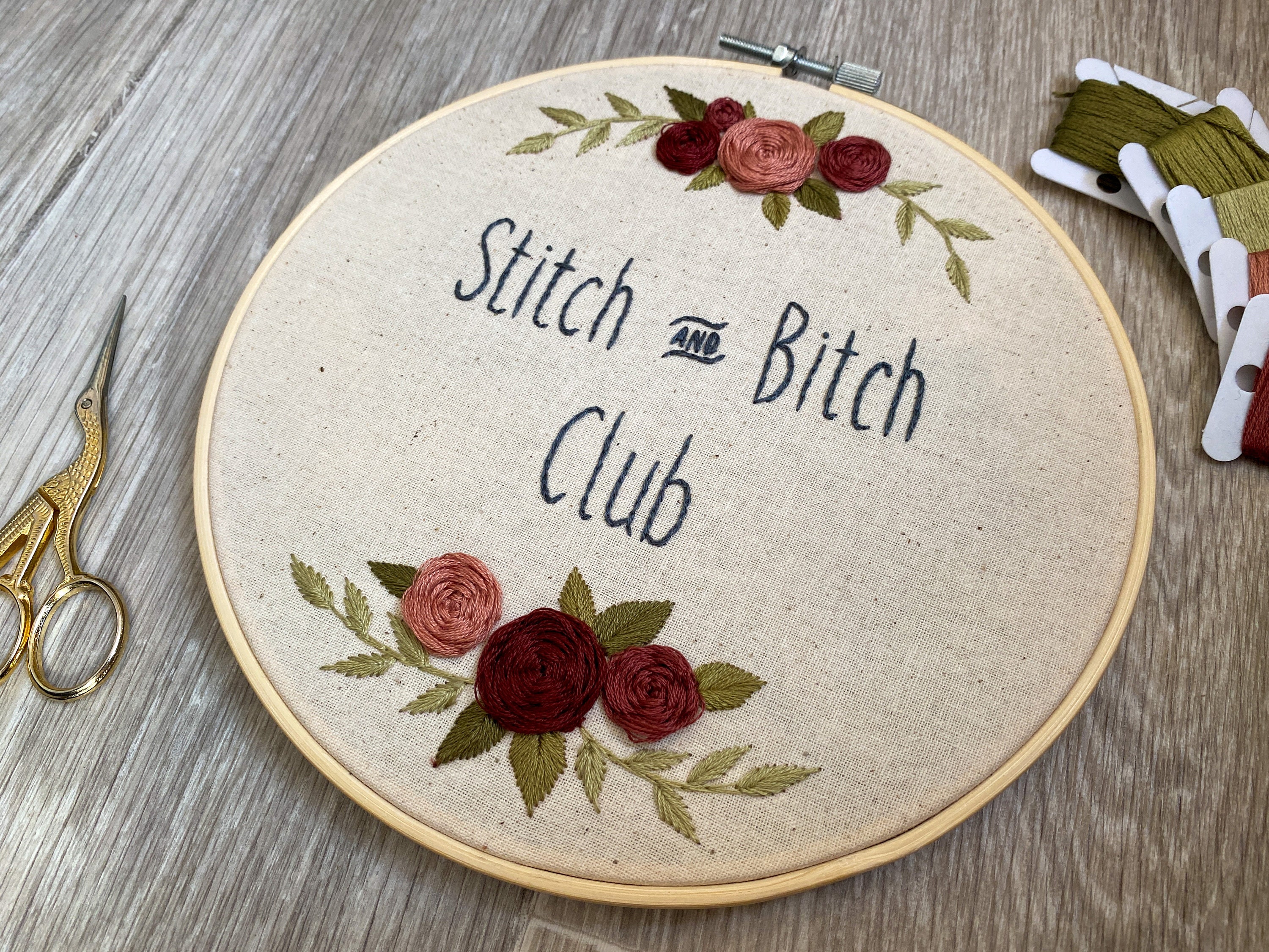Embroidery PDF Pattern Stitch and Bitch Club Funny | Etsy
